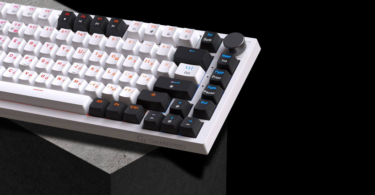 Клавиатура механическая проводная GamePro MK160W Hot-Swap Red Swich 75% ...