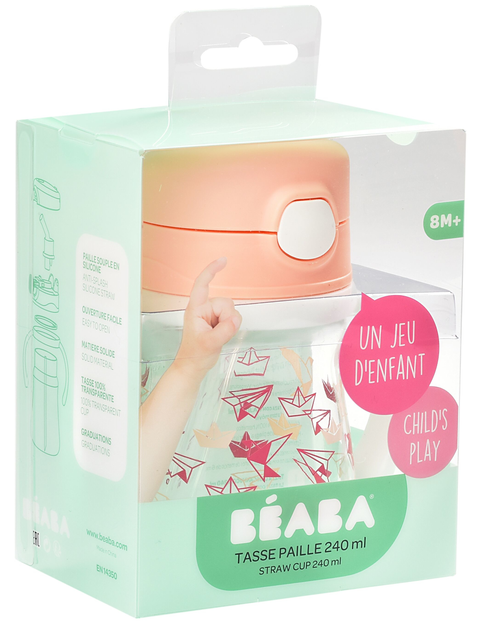 Поильник с трубочкой Beaba Sippy Персиковий 240 мл (913451) – низкие ...