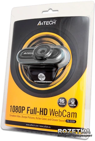 Веб-камера A4Tech PK-920H-1 HD Black/Silver (4711421896269) – фото ...