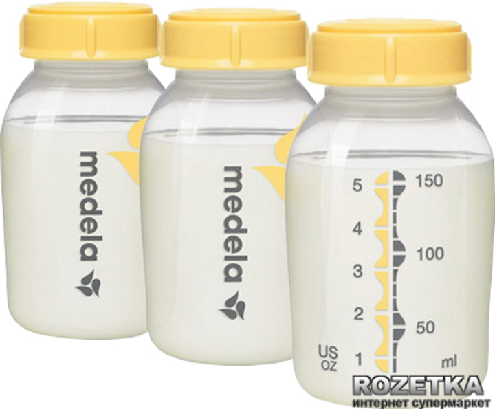 Набір пляшечок для збору і зберігання грудного молока Medela 3 х 150 мл ...