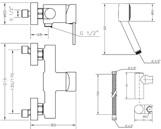 Змішувач для душа GENEBRE Tau2 65110 29 45 66 – фото, відгуки ...