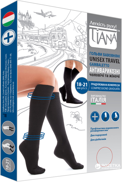 Гольфы Tiana 955 антиварикозные 140 Den 41-43 р Черные (4820192751711 ...