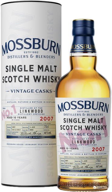 Виски Mossburn Vintage Casks No1 Linkwood Distillery 10 Y.О. 0.7 л 46% ...