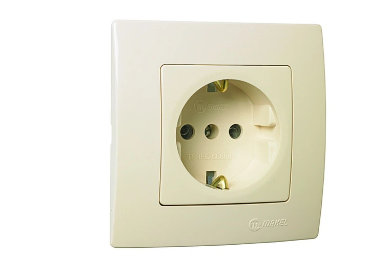 Розетка с заземлением кремова Makel Lillium Natural Kare – фото, отзывы, характеристики в ...