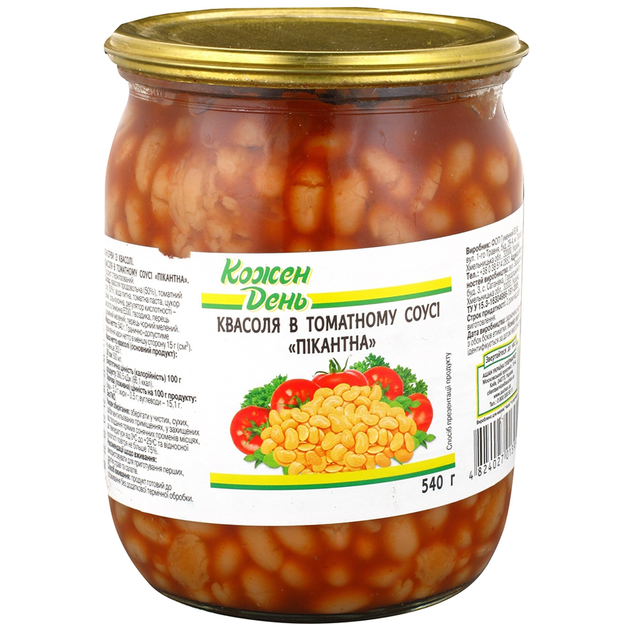Фасоль Кожен День в томатном соусе пикантная, 540 г – ROZETKA | Купить ...