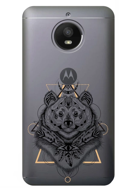 Прозрачный силиконовый чехол iSwag для Moto Е4 Plus Медведь индеец ...