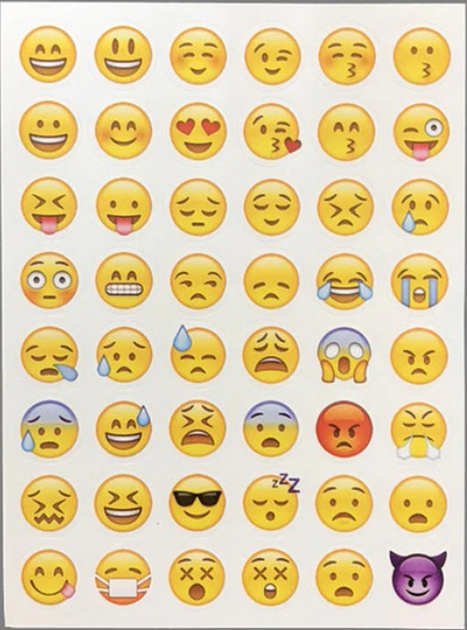Наклейки Смайлики Emoji самоклеющаяся 19 шт. – фото, отзывы ...