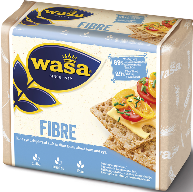 Хлебцы Wasa Fibre ржаные цельнозерновые 230 г (7300400117852) – купить ...