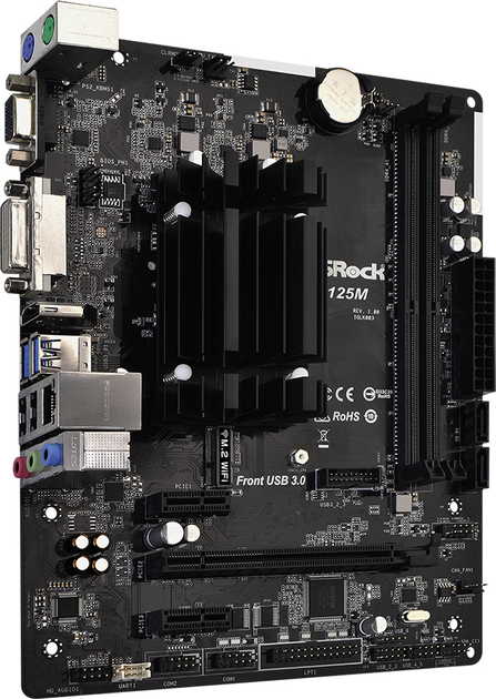 Материнская плата ASRock J4125M (Intel Celeron J4125, SoC, PCI-Ex16 ...