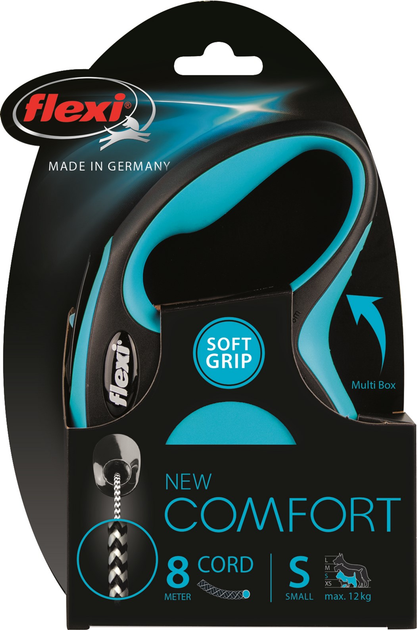 Поводок-рулетка Flexi New Comfort S 8 м Голубой (4000498029008) – в ...