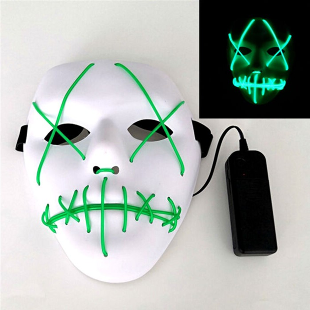 Неоновая маска для вечеринок с подсветкой UFT LED Mask 1 Green – фото ...
