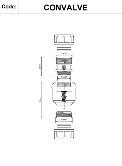 Клапан обратного потока воды McALPINE с мембраной 22х22 мм ...