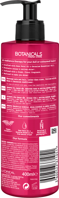 Шампунь L'Oreal Paris Botanicals Fresh Care Роза и Герань Эликсир ...