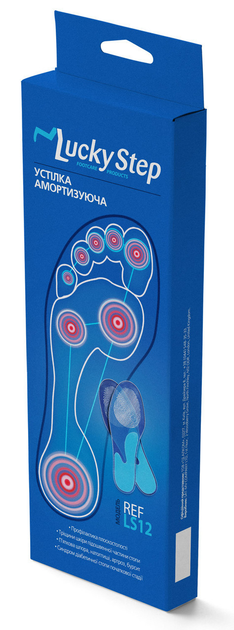 Стелька ортопедическая гелевая амортизирующая Lucky Step Алком Размер 3 ...