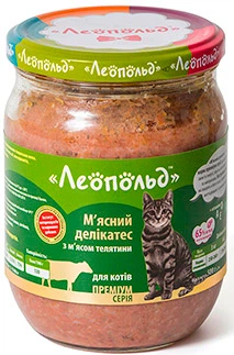 Влажный корм для кошек Леопольд Мясные деликатесы с телятиной 500 г х 6 ...