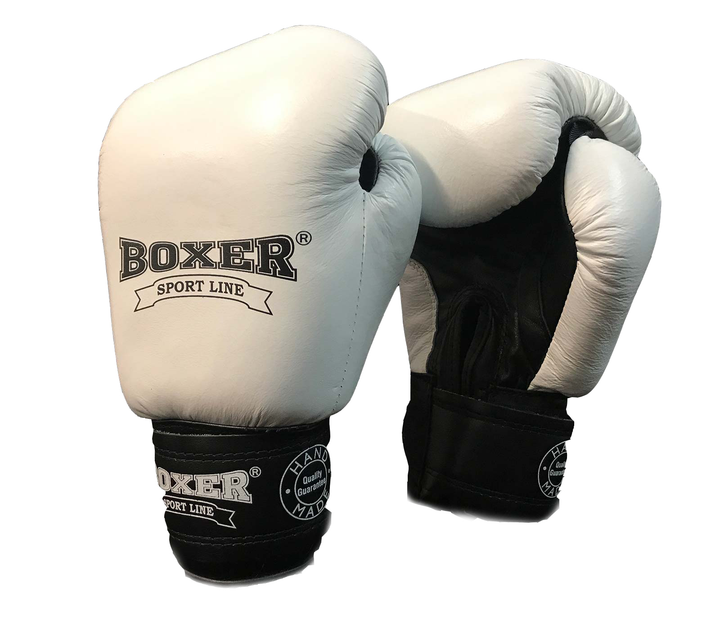 Перчатки боксерские кожаные Boxer 10 унций (bx-0028) Белые – фото ...