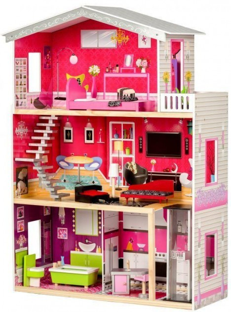 Большой игровой Кукольный домик для Барби EcoToys 4118 Malibu ...