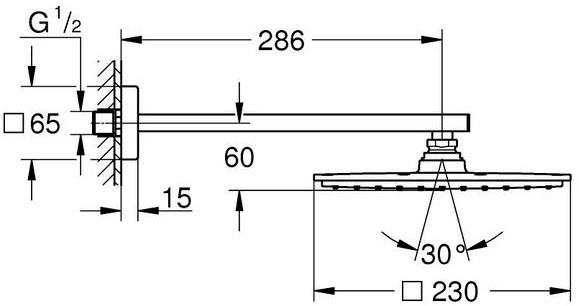 Верхний душ с кронштейном GROHE Allure 26064000 – фото, отзывы ...