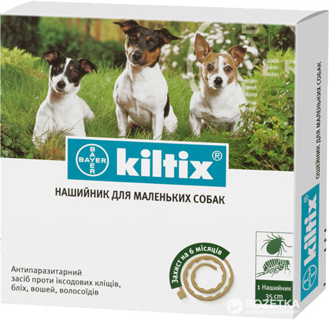 Ошейник Elanco (Bayer) Kiltix (Килтикс) от блох и клещей для маленьких ...