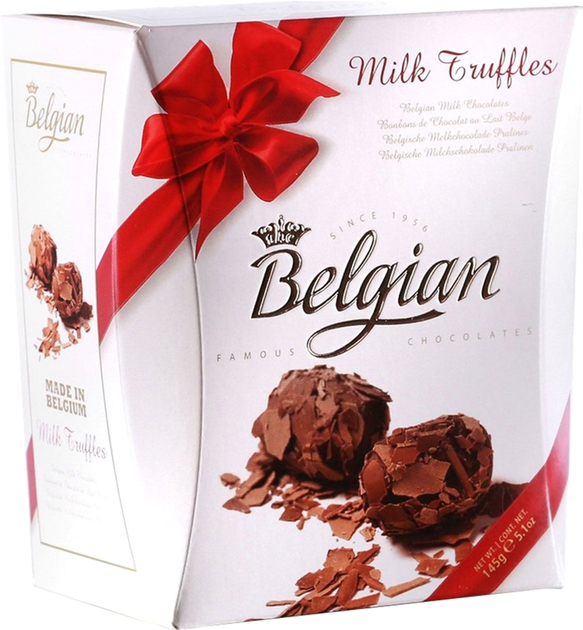 Конфеты Belgian Chocolate трюфели из молочного шоколада в хлопьях 145 г ...