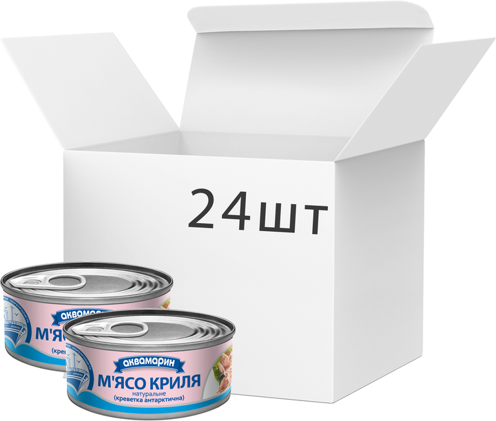 Упаковка мяса криля Аквамарин натуральное 100 г 24 шт (4820183772664 ...