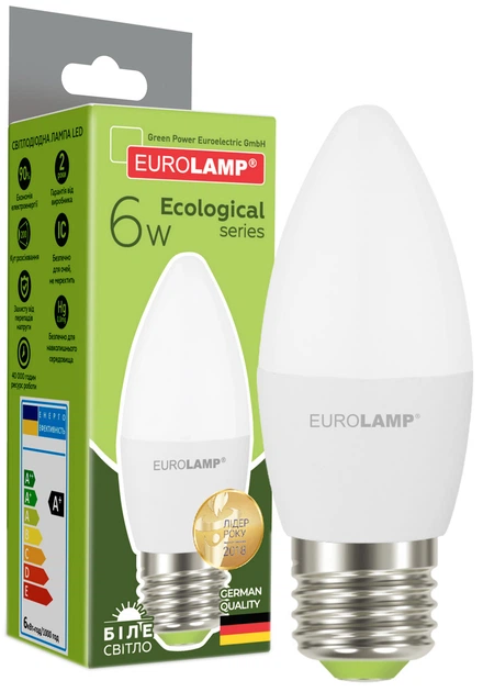 Світлодіодна лампа EUROLAMP CL 6W E27 4000K (LED-CL-06274(P)) – фото, відгуки, характеристики в ...