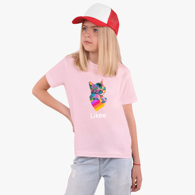 Детская футболка Лайк Кот (Likee Cat) (25186-1040) 122-128 см Хлопок ...