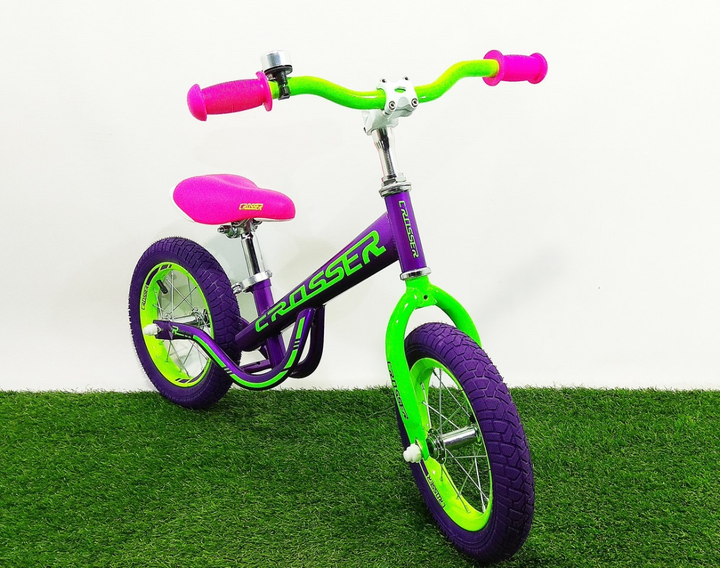 Беговел для девочки Crosser Balance bike NEW Air 12" фиолетовый – фото ...