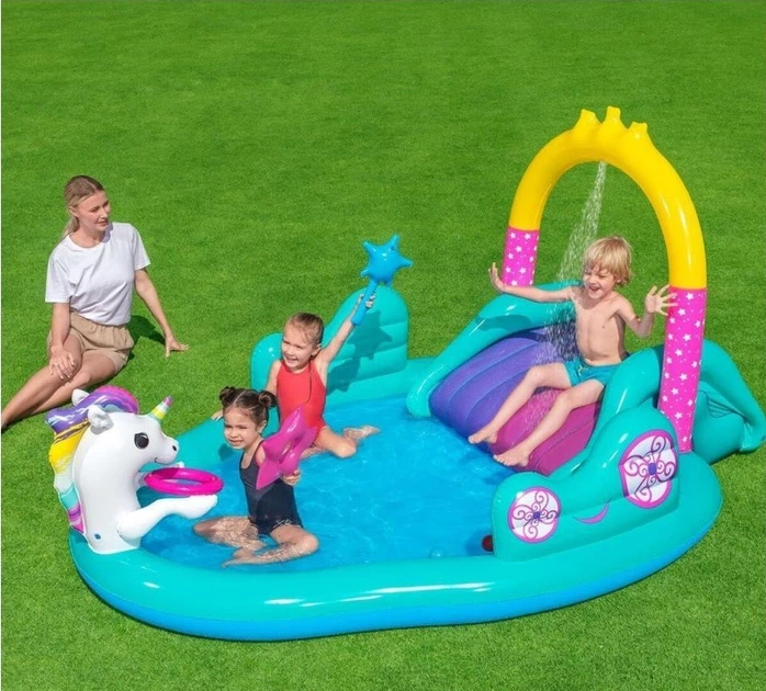 Детский надувной игровой водный центр Bestway горка с бассейном ...