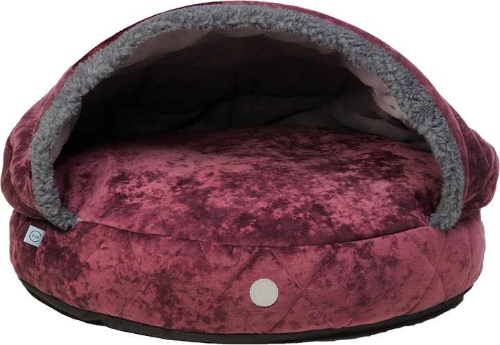 Лежак-норка для собак Harley and Cho Cover Plush S 55 см Бордовый ...