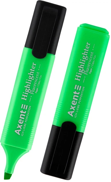 Набір текстових маркерів Delta by Axent Highlighter 1-5 мм Зелений 12 шт. (2531-04-A) – фото ...