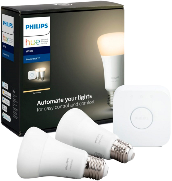 Набор Philips Hue White (Bridge, лампа E27 2шт) – купить онлайн на ROZETKA