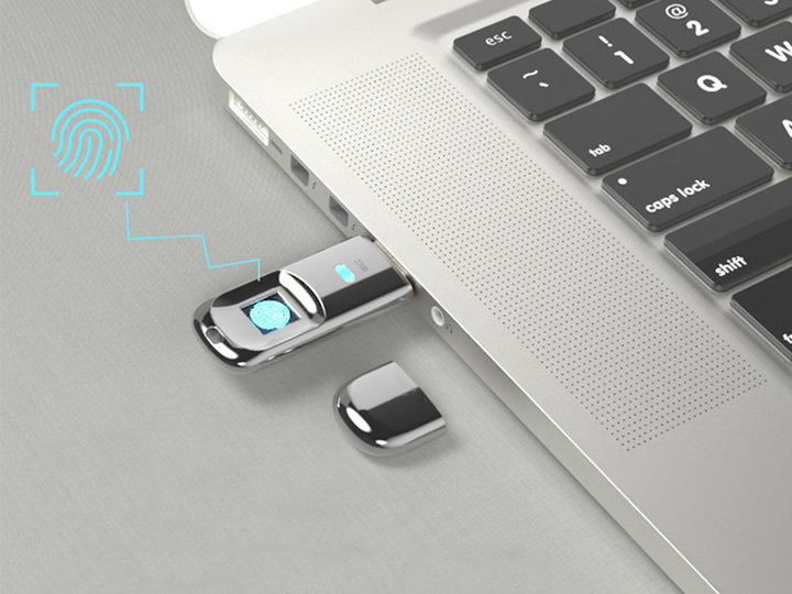Флэшка с защитой BauTech отпечатком пальца USB 2.0 3.0 32GB Черный ...