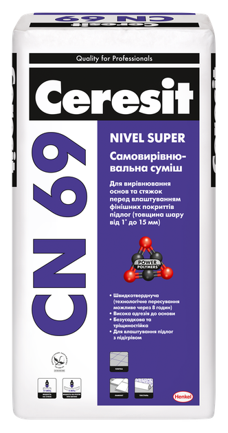 Самовирівнююча суміш Ceresit CN69 3-15мм 25кг – фото, отзывы ...