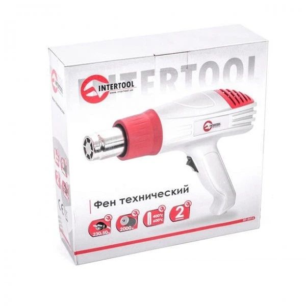 Фен технічний 2000 Вт, 2 режими, 400-600 град., 300-500 л/хв INTERTOOL DT-2416 – фото, відгуки ...
