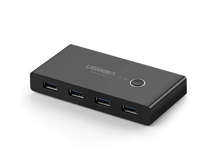 Коммутатор KVM Ugreen USB 3.0 Switch Box (4 порта 2 устройства) Черный ...