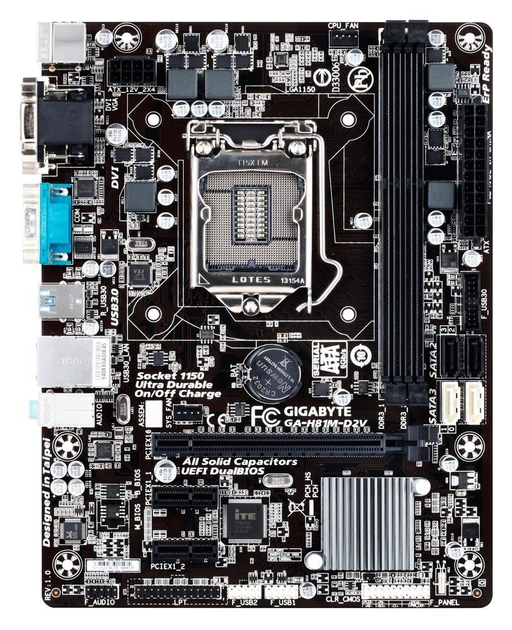 Материнская плата Socket 1150 GIGABYTE GA-H81M-D2V ( s1150, DDR3, INTEL ...