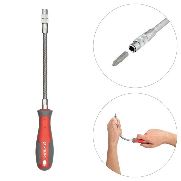 Отвертка с гибким удлинителем и комплектом насадок 9 ед. INTERTOOL VT-3342 – фото, отзывы ...