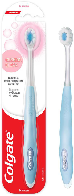 Зубная щетка Colgate Cushion Clean мягкая Голубая (8718951408371 ...