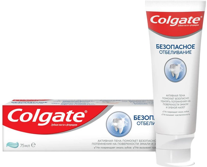 Зубная паста Colgate отбеливающая Безопасное отбеливание 75 мл ...