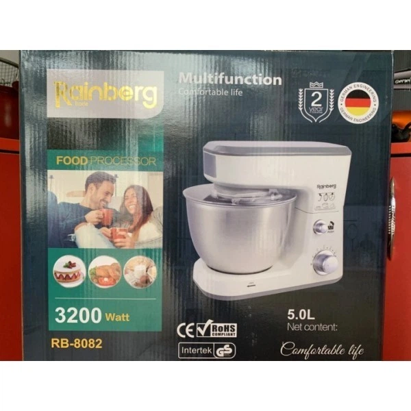 Купити Кухонний комбайн Rainberg RB-8082 3200 Вт - тістоміс з чашею 5л, 3 насадки, 6 швидкостей ...