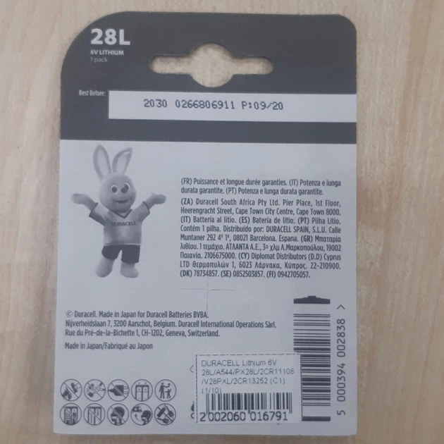 Батарейка 6V DURACELL PX28 2CR11108 28L – фото, відгуки, характеристики ...