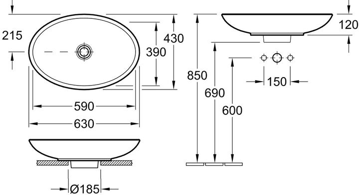 Раковина VILLEROY & BOCH Loop & Friends 51511001 біла – фото, відгуки ...