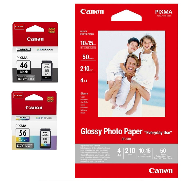 Картридж для Canon PIXMA E414 Canon 46+56+PhotoPaper Black/Color ...