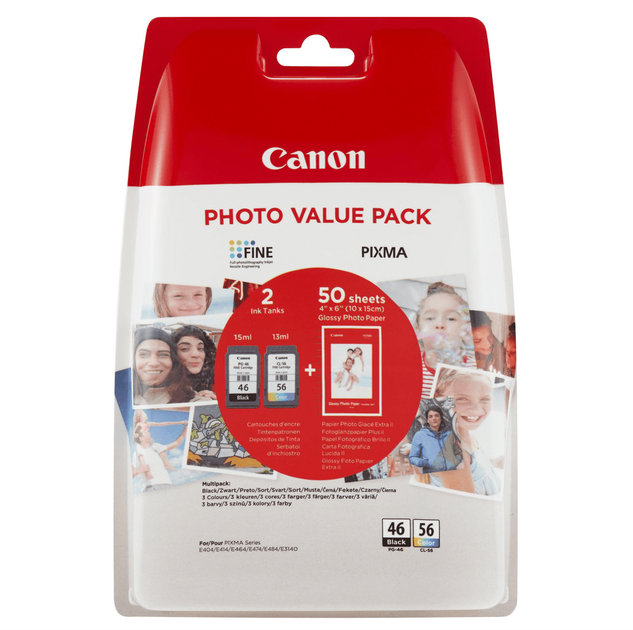 Картридж для Canon PIXMA E414 Canon 46+56+PhotoPaper Black/Color ...