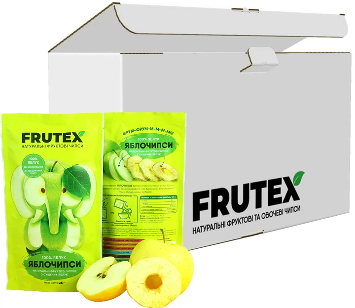 Упаковка яблочных чипсов Frutex 35 г х 2 шт (0.07 кг) (4820243450839 ...