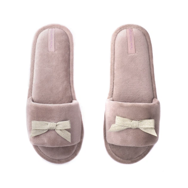 5601 Капці домашні жіночі Hs Vl велюрові з бантом бежеві Twins 5601 40 40 Бежевий 3968690