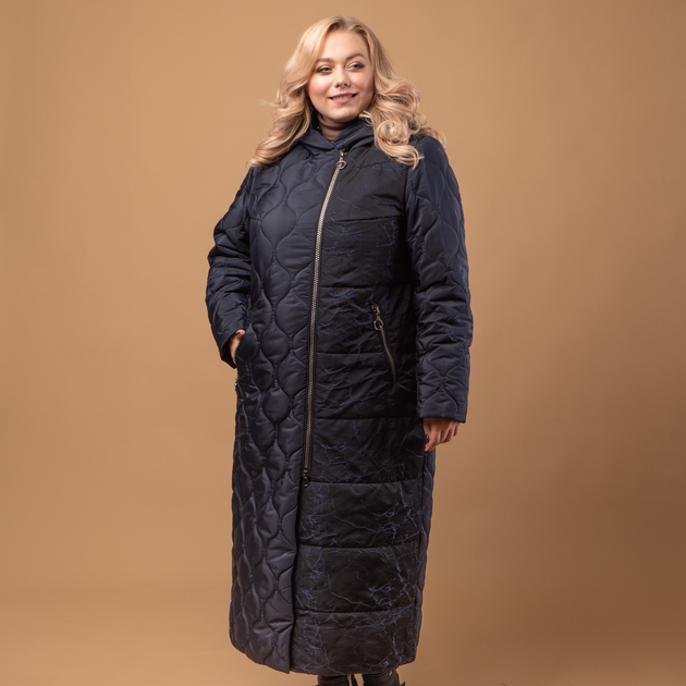 Зимняя женская куртка большого размера UF-Fashion 970-1-r 54 темно ...