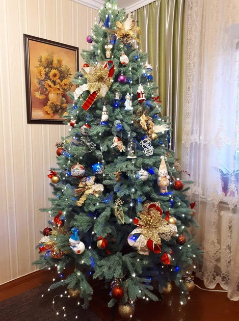 Литая елка Элитная 1.80 м. голубая,Елочка новогодняя искуственная ...