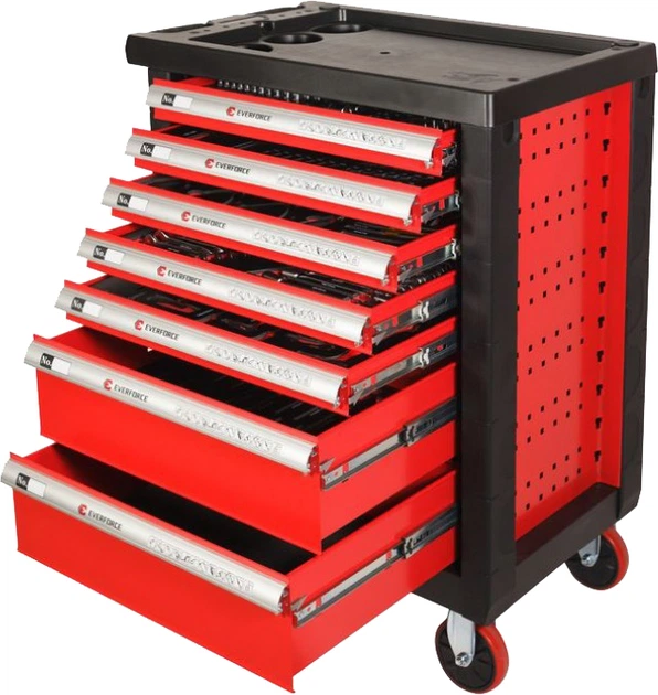 Візок інструментальний 7-полицевий EVERFORCE з набором інструментів 335 (333) і пластиковим ...
